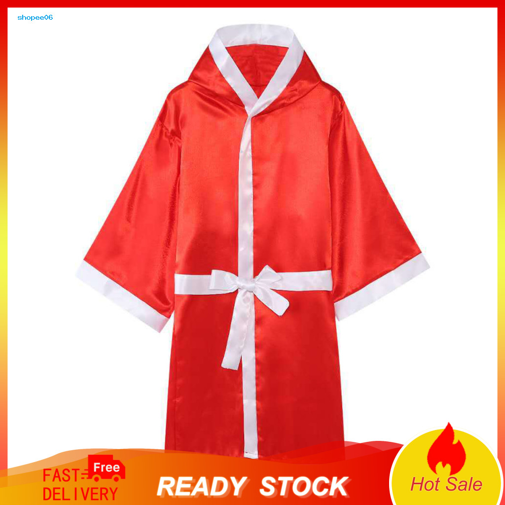 SDRU Unisex Long Sleeve Belt Competition Training Boxing Robe ...