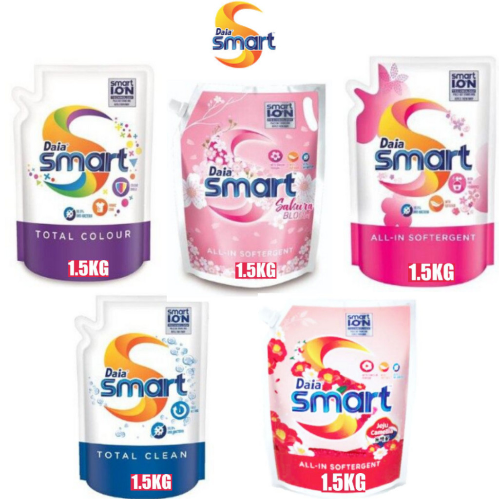 Daia Smart Concentrated Liquid Detergent Refill 1.5kg Total Clean Total Colour All-In Jeju ...