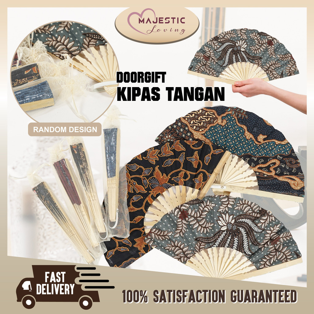 50 pcs Kipas Batik Doorgift From Batik Indonesia Free Uncang Kipas ...