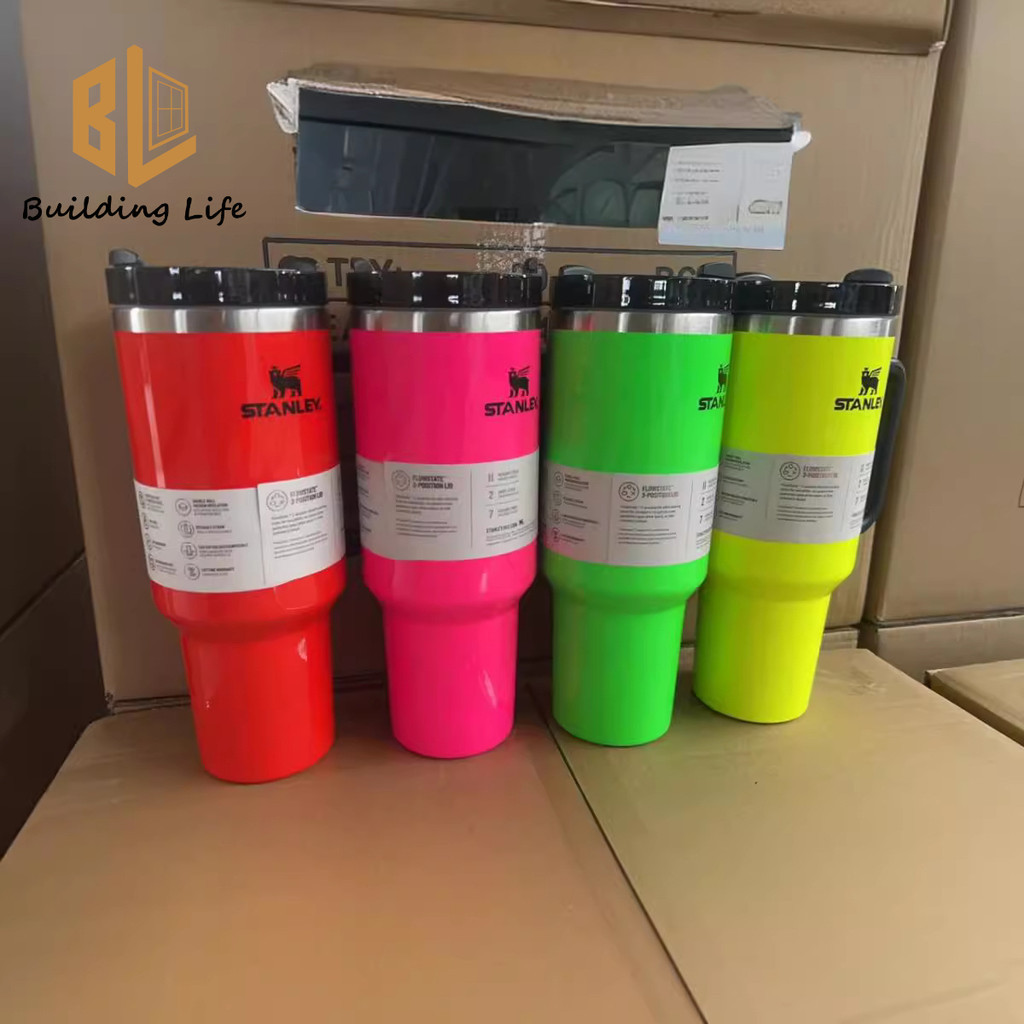 Stan ley Tumbler Fluorescent Color Stan ley Cup 40OZ Stainless Steel ...