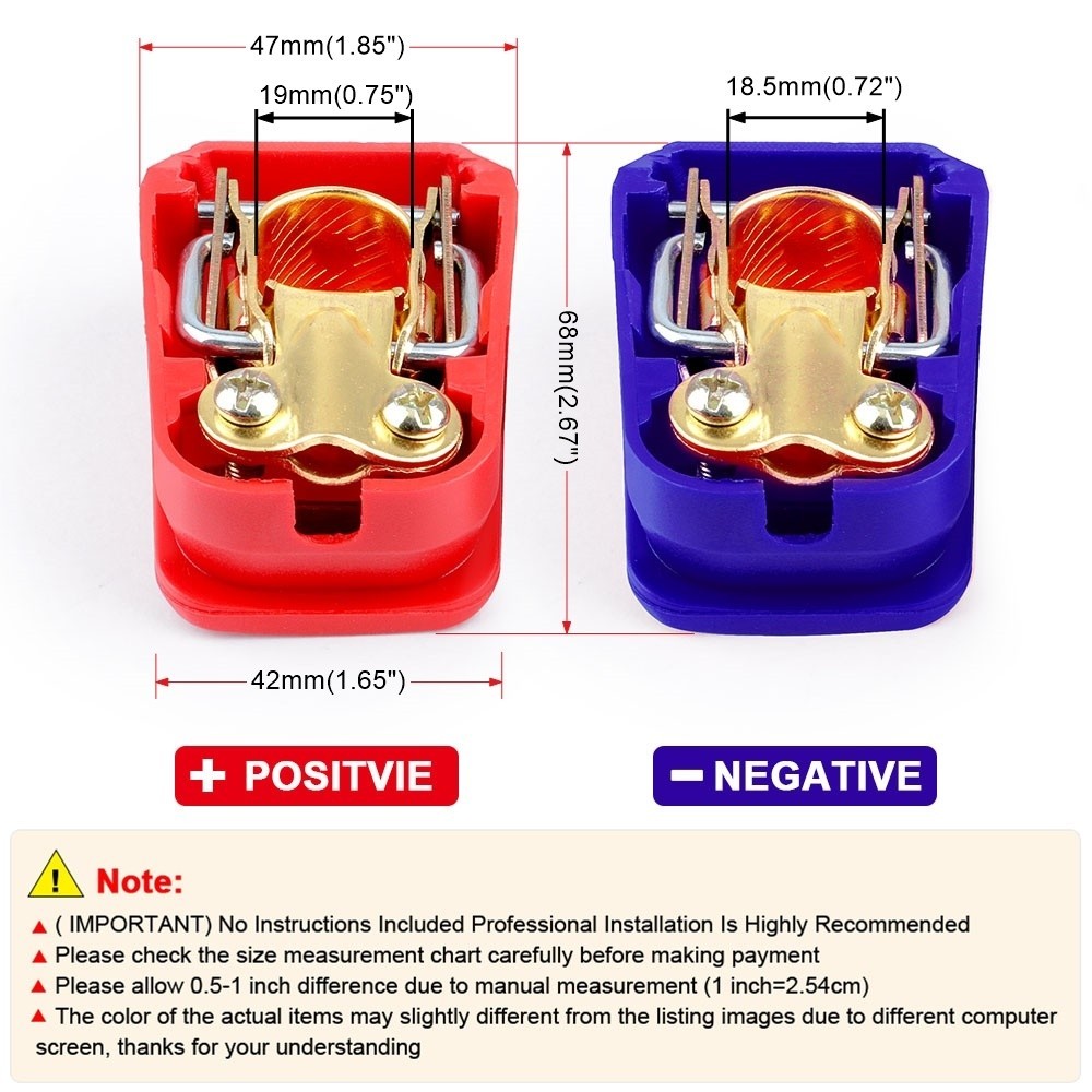 Car Battery Terminals for Car Caravan Boat Moto Positive & Negative ...