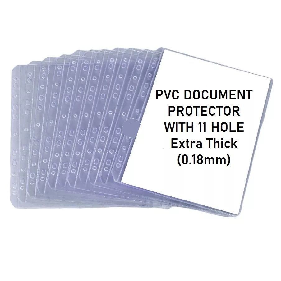 PVC Document Protector Sheet Extra Thick 11 Holes 0.8mm A4 A3 | Shopee ...