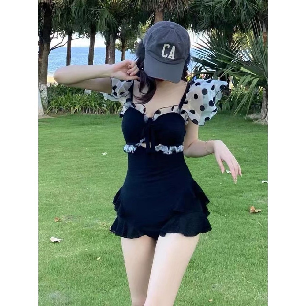 2023 New Style One Piece Swimsuit Womens Small Chest With Chest Pad