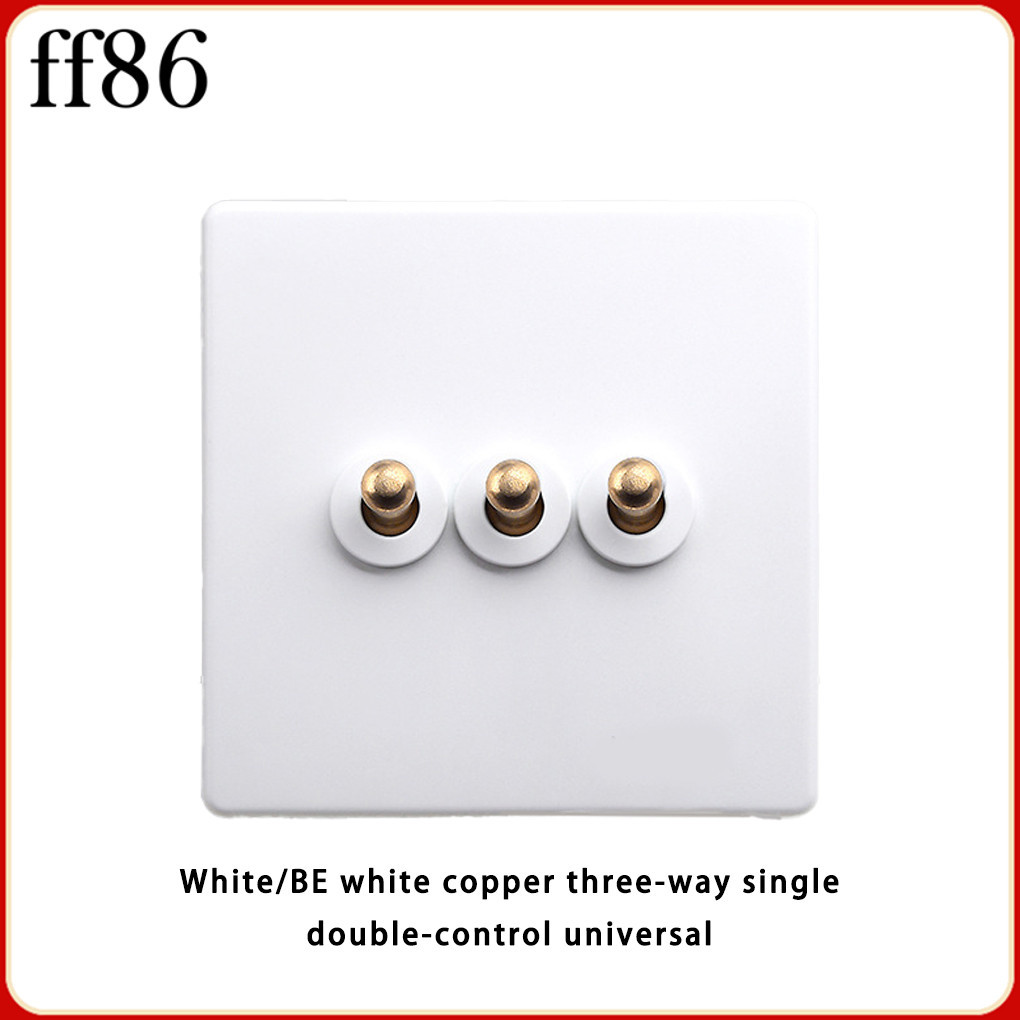Switch Wall Button Socket Lever Retro Toggle Brass Switch White Plastic ...