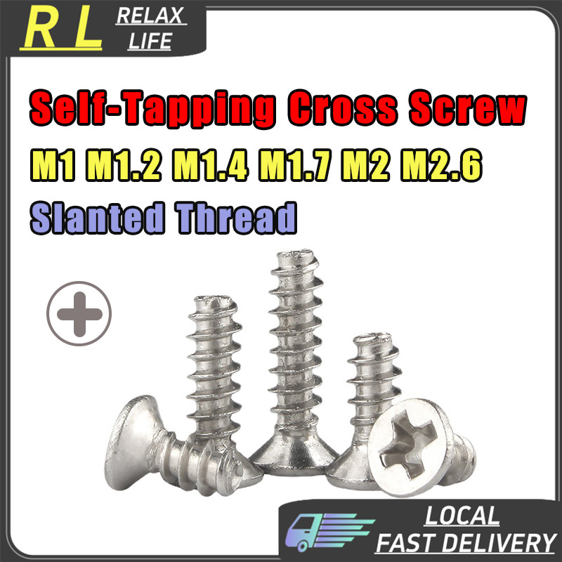 [RL] M1-M2.6 Self Tapping Screw 304 Stainless Steel Phillips Flat Round ...