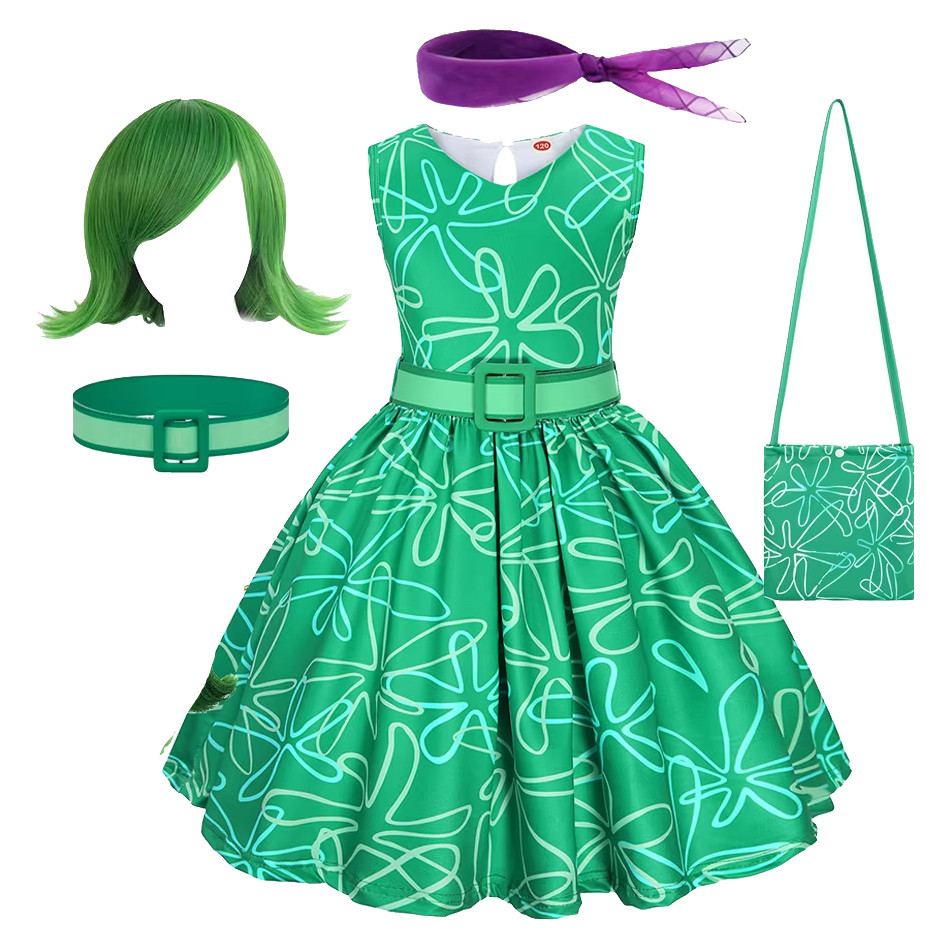 2025 Girl Inside Disgust Cosplay Costumes Birthday Party Dress Up ...