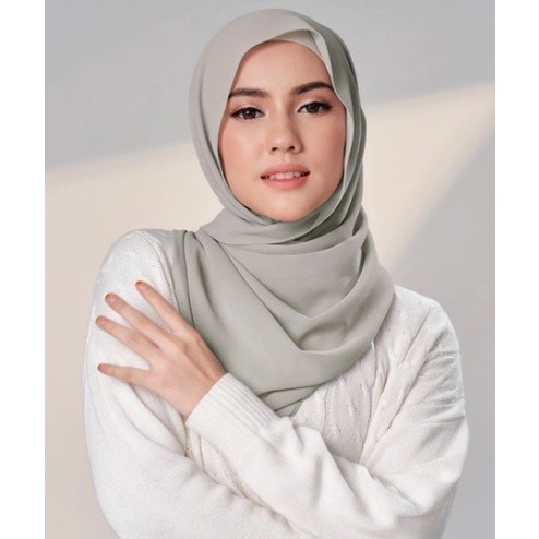 Dove Tudung Ruffle (SWEET VANILLA) Pinless Instant Shawl Scarlet ...