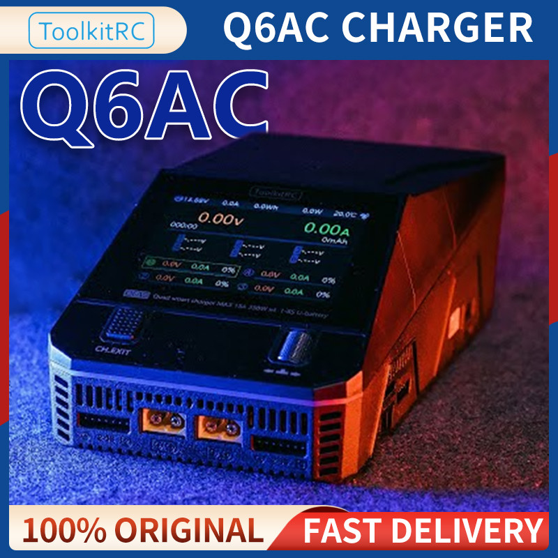 ToolkitRC Q6AC Smart Charger 4CH Output AC/DC Balance Charger 1-6S Lipo LiHv LiFe Lilon LTO/1 ...