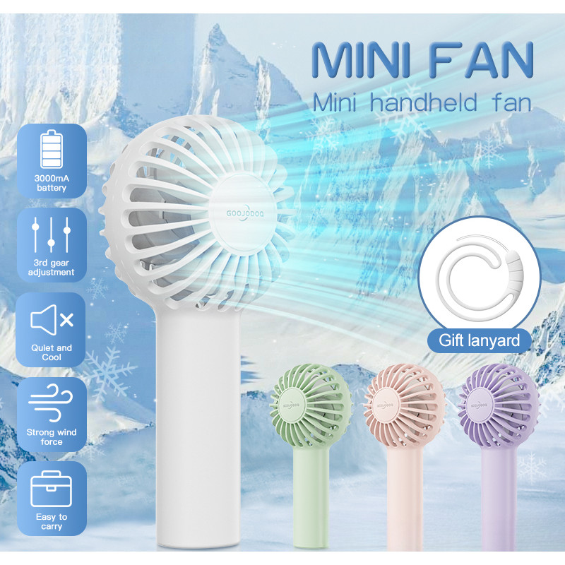 3000mAh mini fan USB Portable Mini Fan 3 Speed Powerful Handheld Small ...