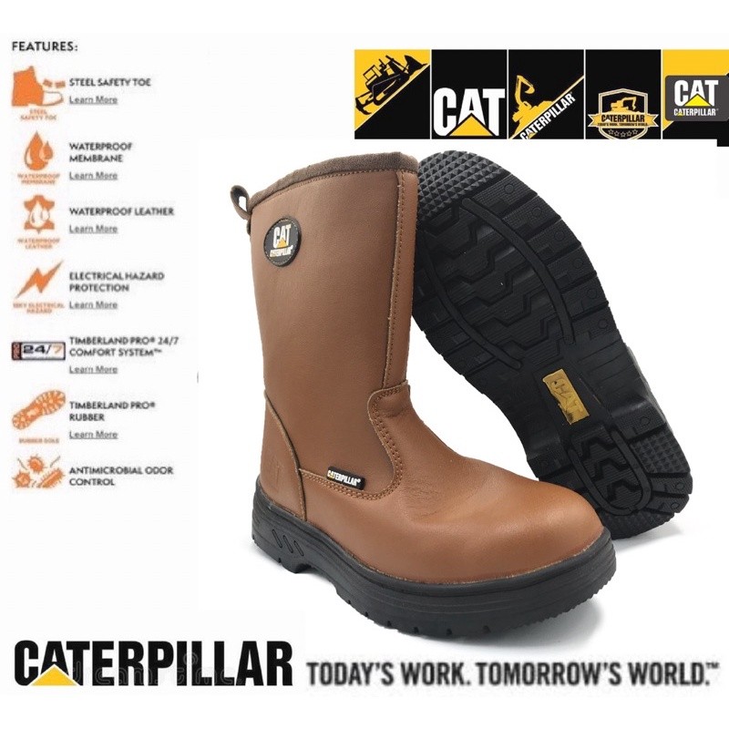 CAT Caterpillar HighCut Steel Midsole Toe Cap Heavy Duty Safety Boot ...
