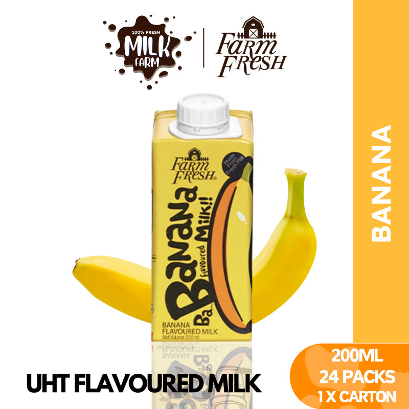 Milk Farm | Farm Fresh UHT Banana 200ml x 24pack | Shopee Malaysia