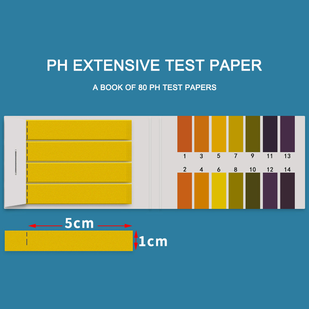 CHA 80 Pcs PH Test Strips with Comparison Chart Water Cosmetics Soil ...