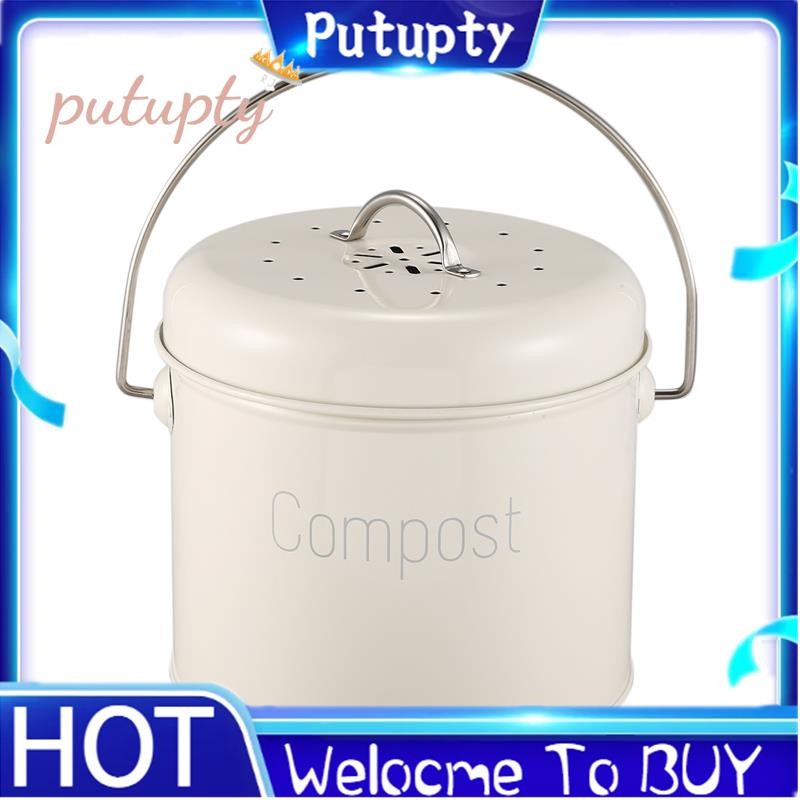 Compost Bin 3L - Stainless Steel Kitchen Compost Bin - Kitchen ...