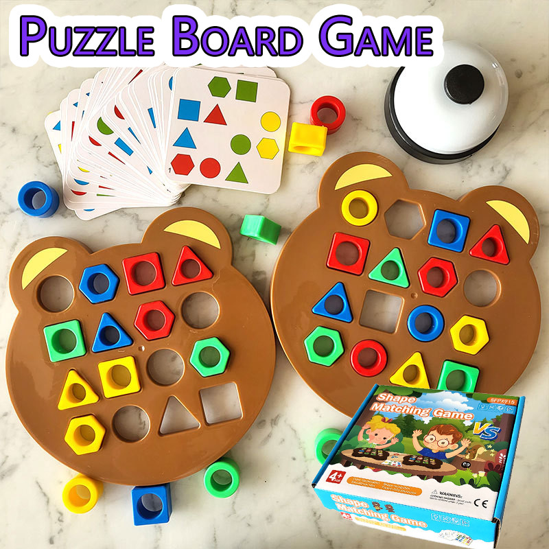 Board Game Montessori Learning Shape Matching Children Puzzle Mainan ...
