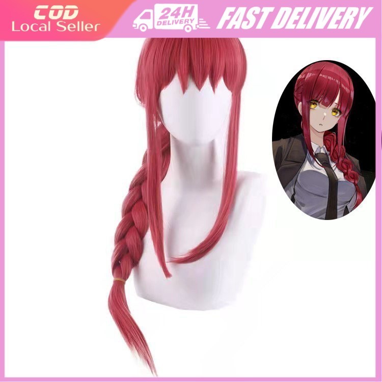 Chainsaw Man Makima Cosplay Pink Long Wigs Cosplay Anime Wigs | Shopee ...