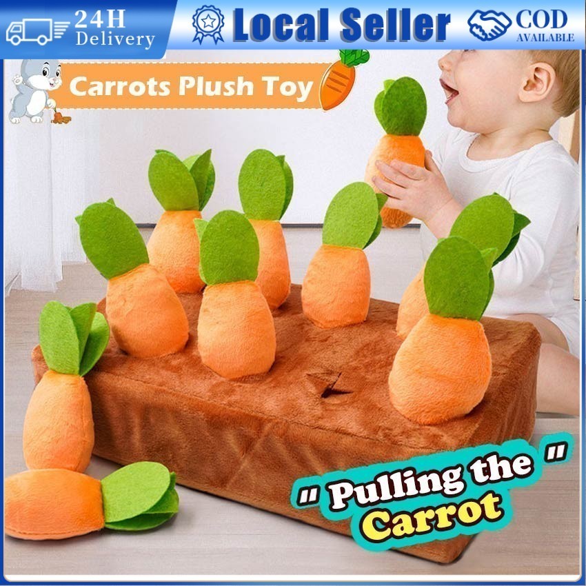 Pulling out Radish Toy for Children funny Plush Carrot Toys Puzzle Kid ...
