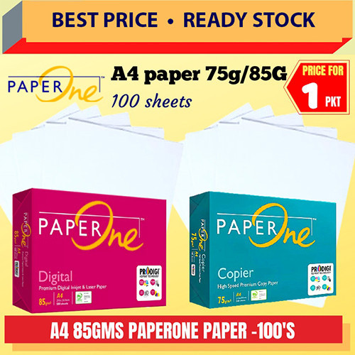 Paperone A4 Paper 100 Sheets / Kertas Putih A4 / White Paper / A4 Paper ...