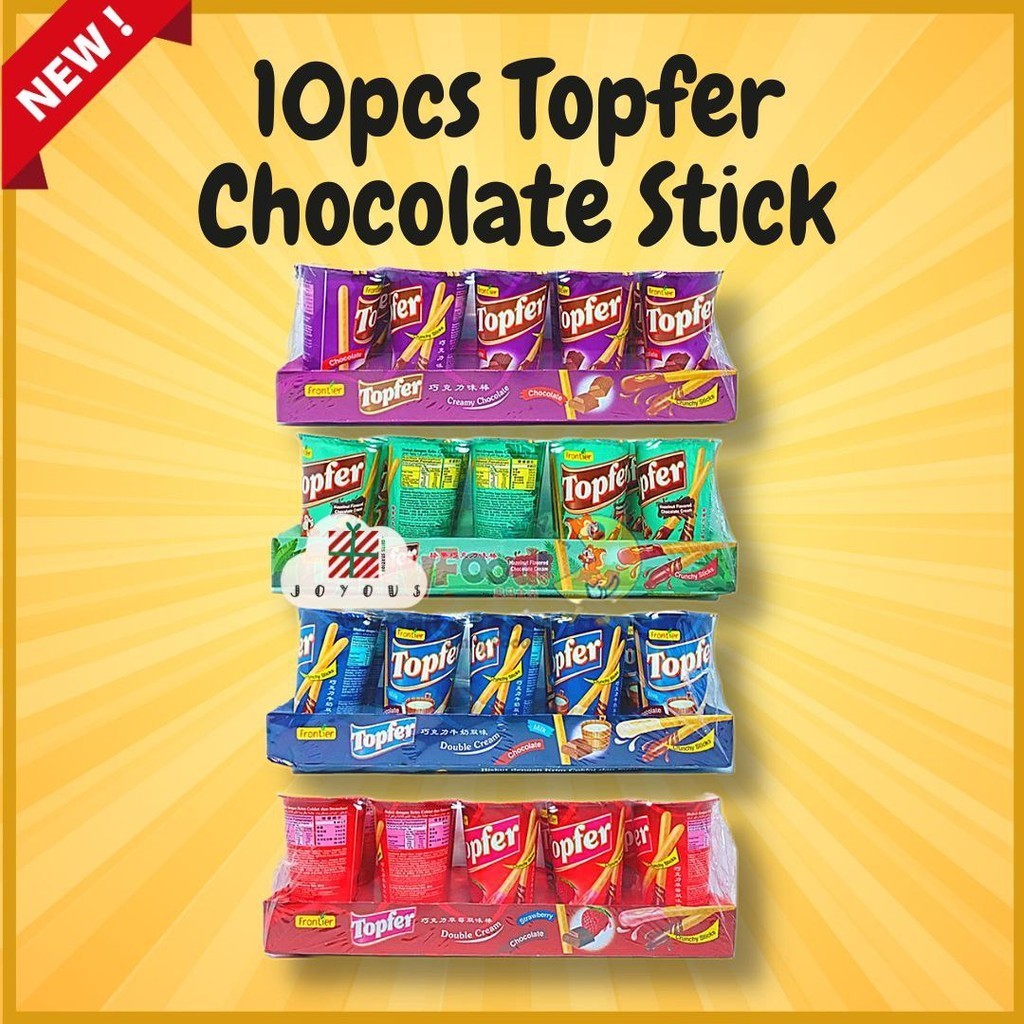 40g x 10pcs Topfer Crunchy Sticks[Chocolate / Hazelnut Chocolate / Milk ...