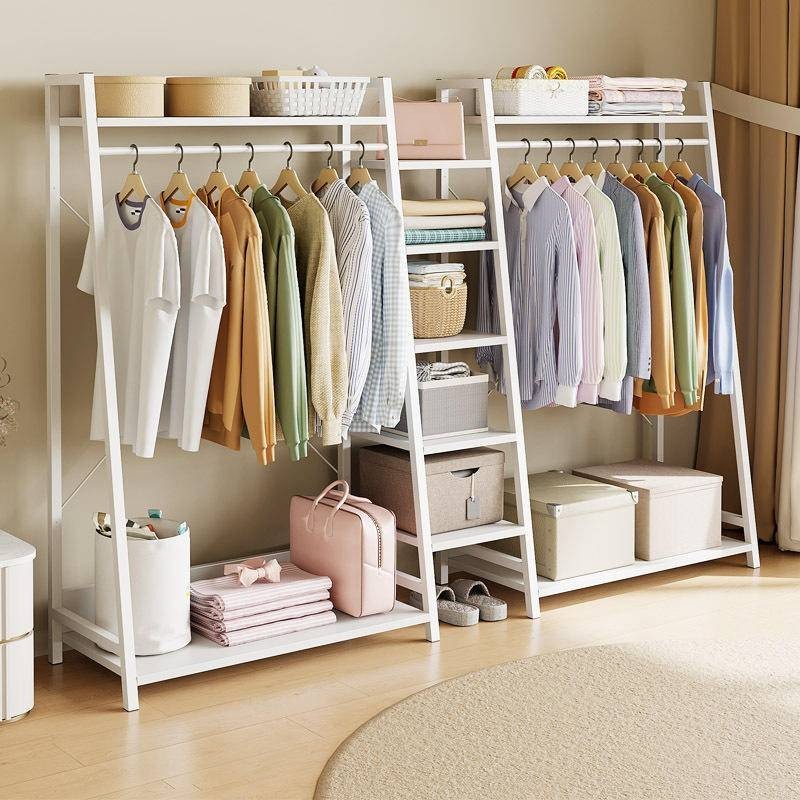 Simple Clothes Rack, Floor to Ceiling, Indoor Clothes Rack, Room Double ...
