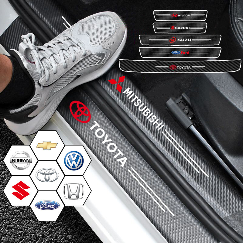 Car Threshold Stickers Carbon Fiber Car Threshold Decorative Strips ...