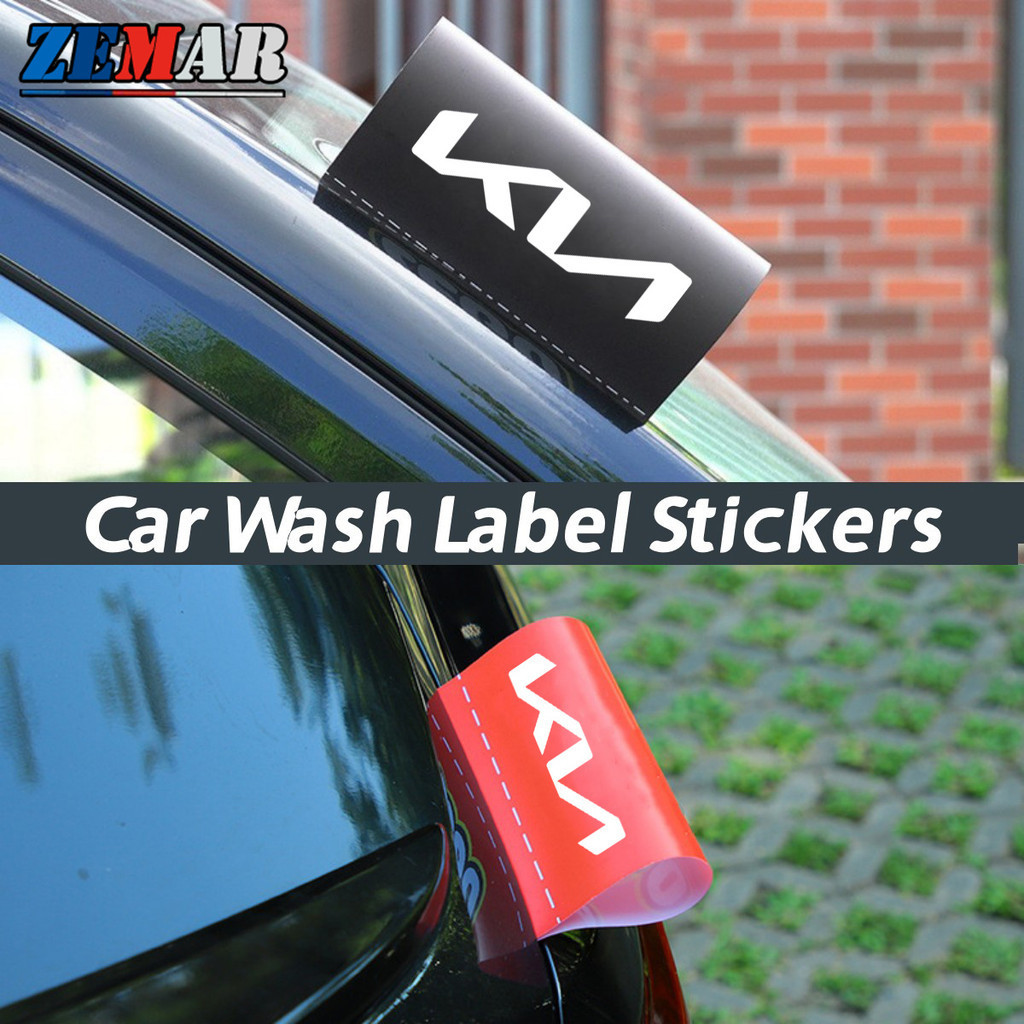 New KIA Car Logo Wash Label Style Sticker Car Trunk Decoration Stickers PVC Auto Fashion ...