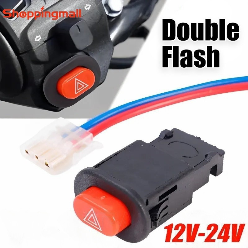[Sunshine] Motorcycle Double Flash Switch Emergency Signal Lamp Button ...