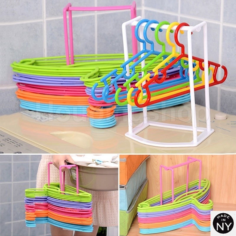 NY Clothes Hanger Organizer Convenient Space-saving Hanger Stacker Rack ...