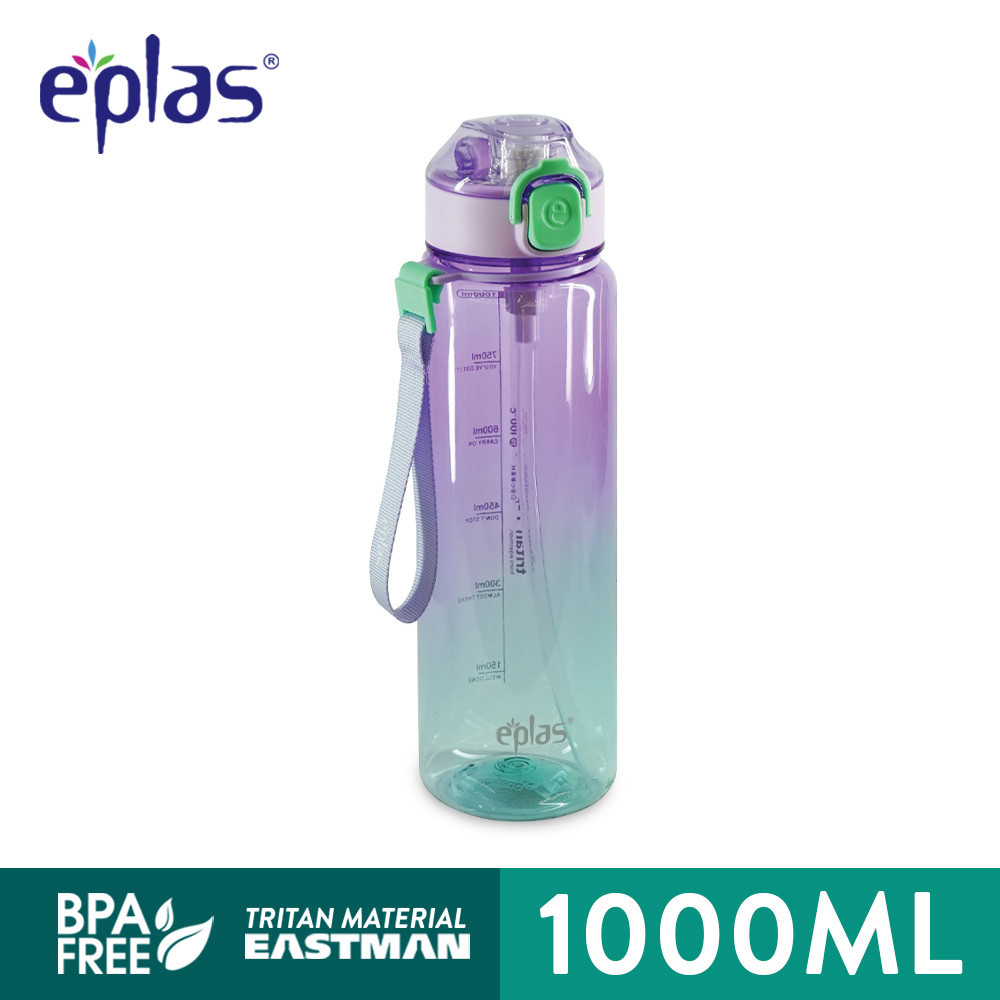 Eplas 650ML/1000ML BPA Free ModernTritan Water Bottle Tumbler Gradient Botol Air with Straw ...