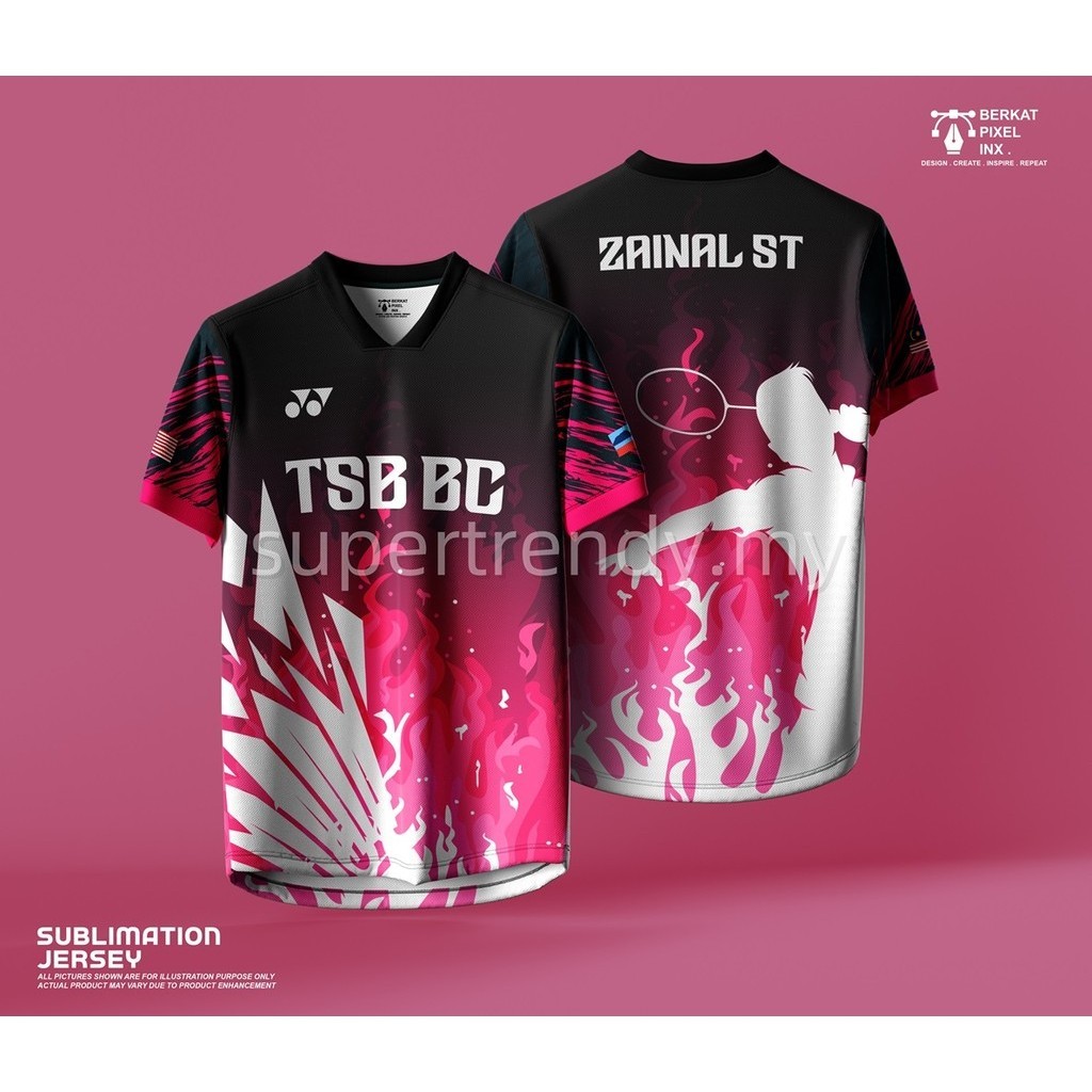 Custom Jersey Badminton Baju Lelaki Dusty Pink Jersey Yonex 2024 Baju Raya 2024 Viral Jersey ...