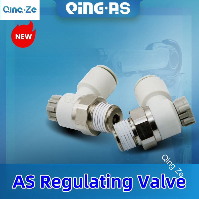 Ready Straw Throttle Speed Regulating Valve AS1201F-M5-04A Pneumatic PU Trachea Joint AS2201F-01 ...
