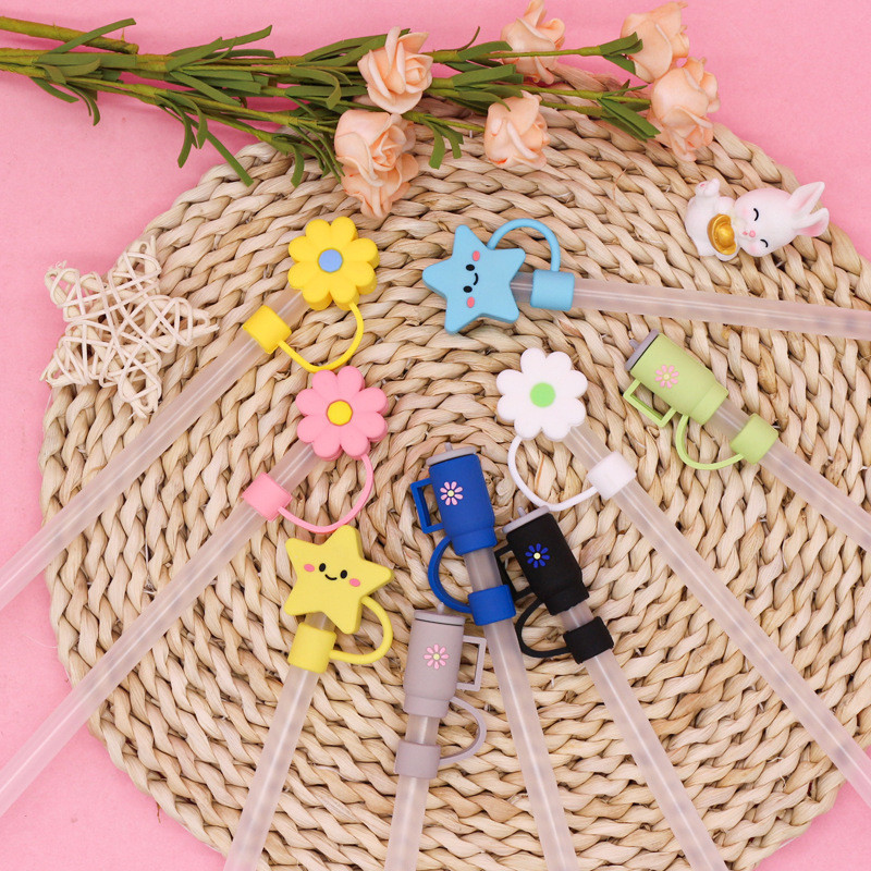10mm Straw Covers Toppers, Cute Silicone Straw Covers Cap, Soft ...