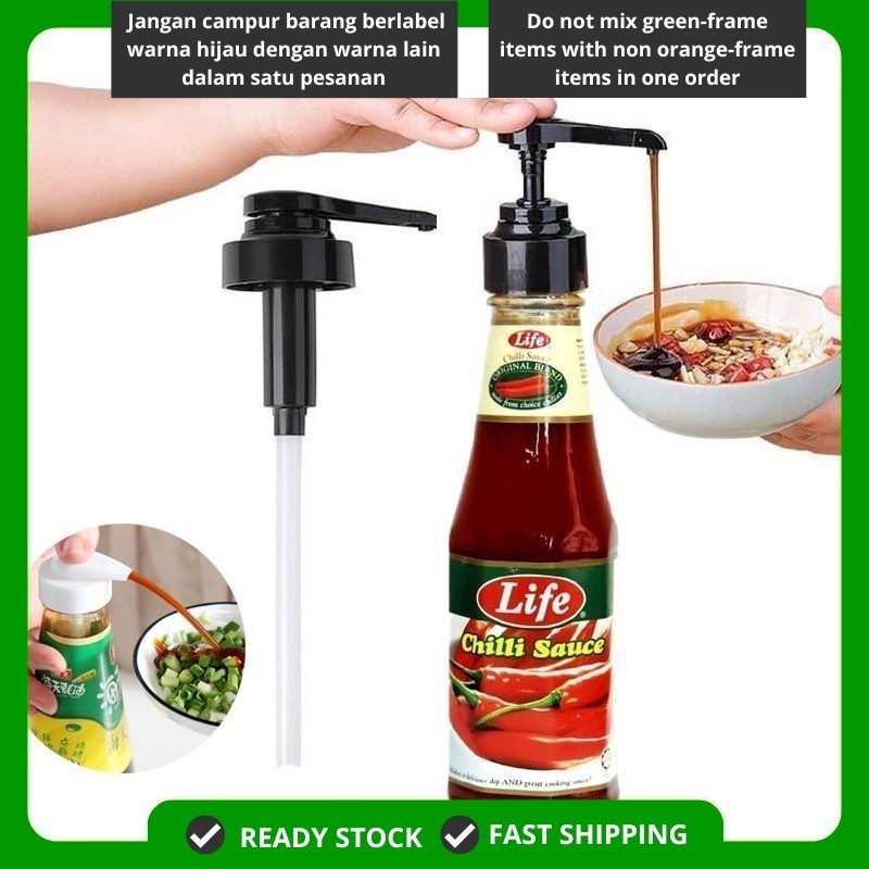 🔥 Household Oyster Sauce Pump Head Oil Chili Tomato Sauce Bottle Mouth Squeezer Soy Sauce Curry ...