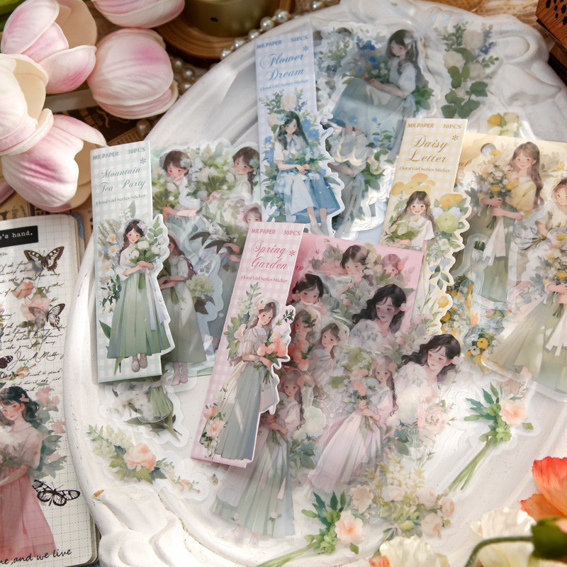 Mr. Paper 30 sheets/bag Waterproof PVC sticker Romantic literary style ...