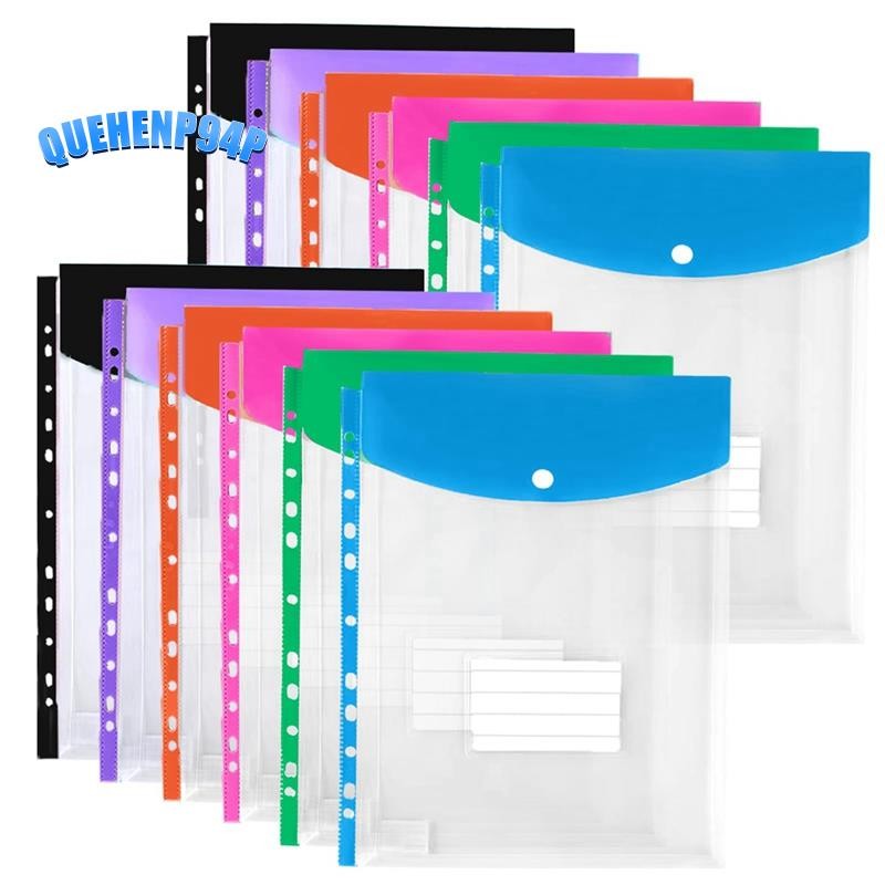 Plastic Envelopes, Binder Pockets for 3/4/11 Ring Binder, Expandable ...