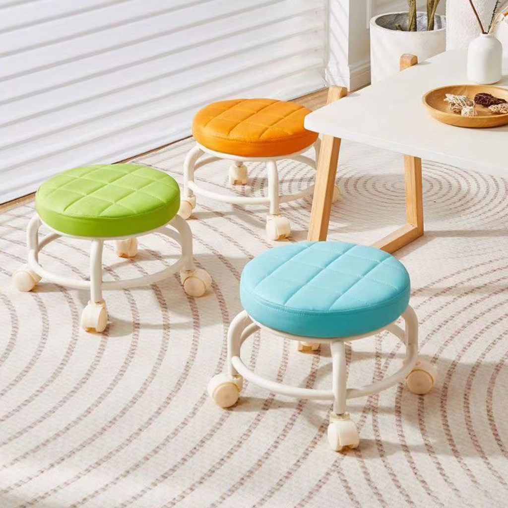 BBD Mini Small Low Chair Round Stool With Wheel HM237 Kerusi | Shopee ...