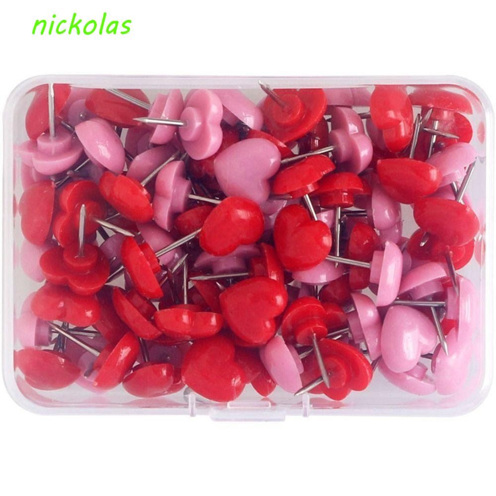 NICKOLAS 50pcs Plastic Push Pins, Colored Plastic Colored Push Pins ...