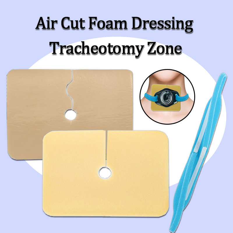 1PC Tracheotomy Foam Dressing Sterile Pad Ventilator Tracheal Fix Belt ...