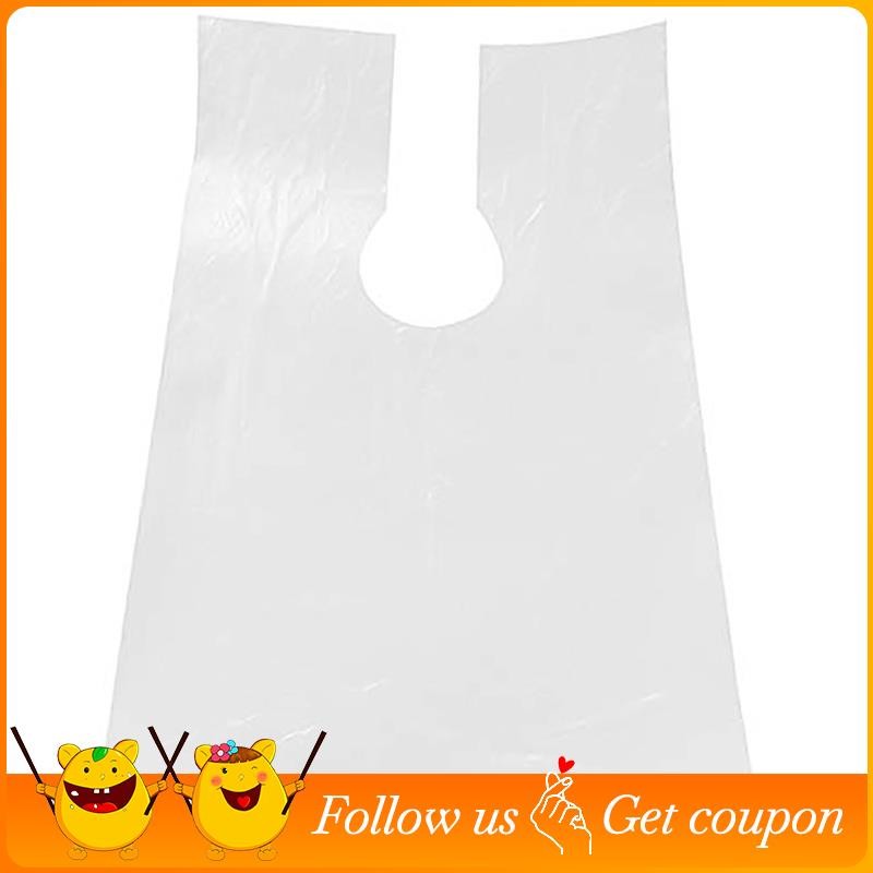 100Pcs PE Apron Disposable Long Barber Wai Cloth Perm Hair Salon ...