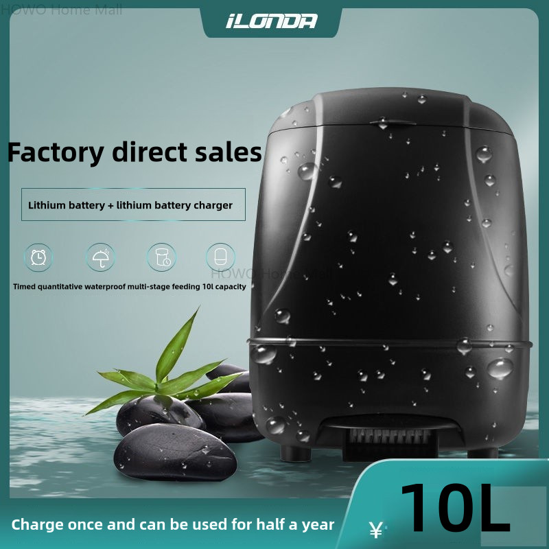 10L Large Capacity Automatic Pond Fish Feeder Timer Computer Controlled ...