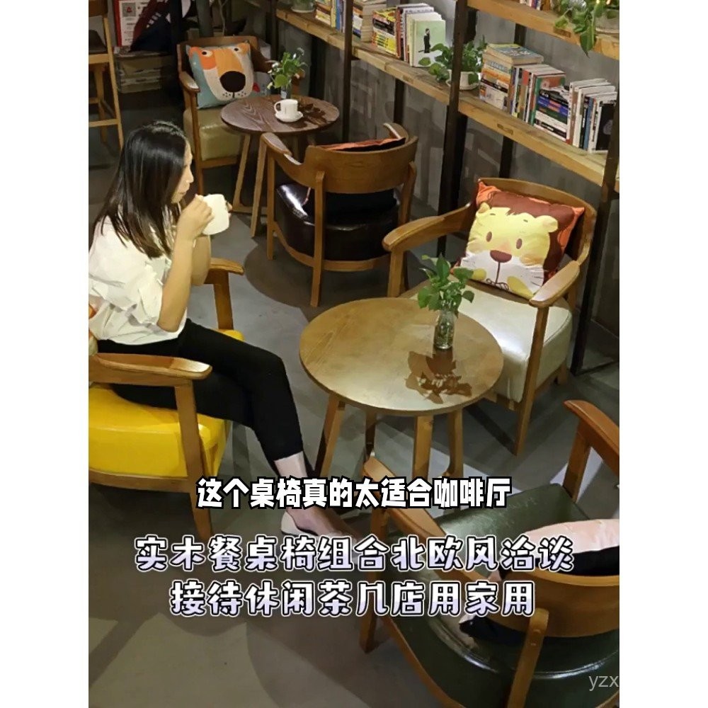 Cafe Meeting Dessert Teh Susu Meja Kedai Ruang Rehat Meja Makan Kayu ...
