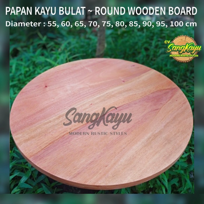 KayuKu Furniture round wooden board diameter 80 cm round wooden table ...