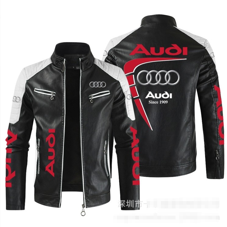 Audi Leather Jacket, Stand Collar Zipper Design, RS, S LINE, RS7, RS6 ...