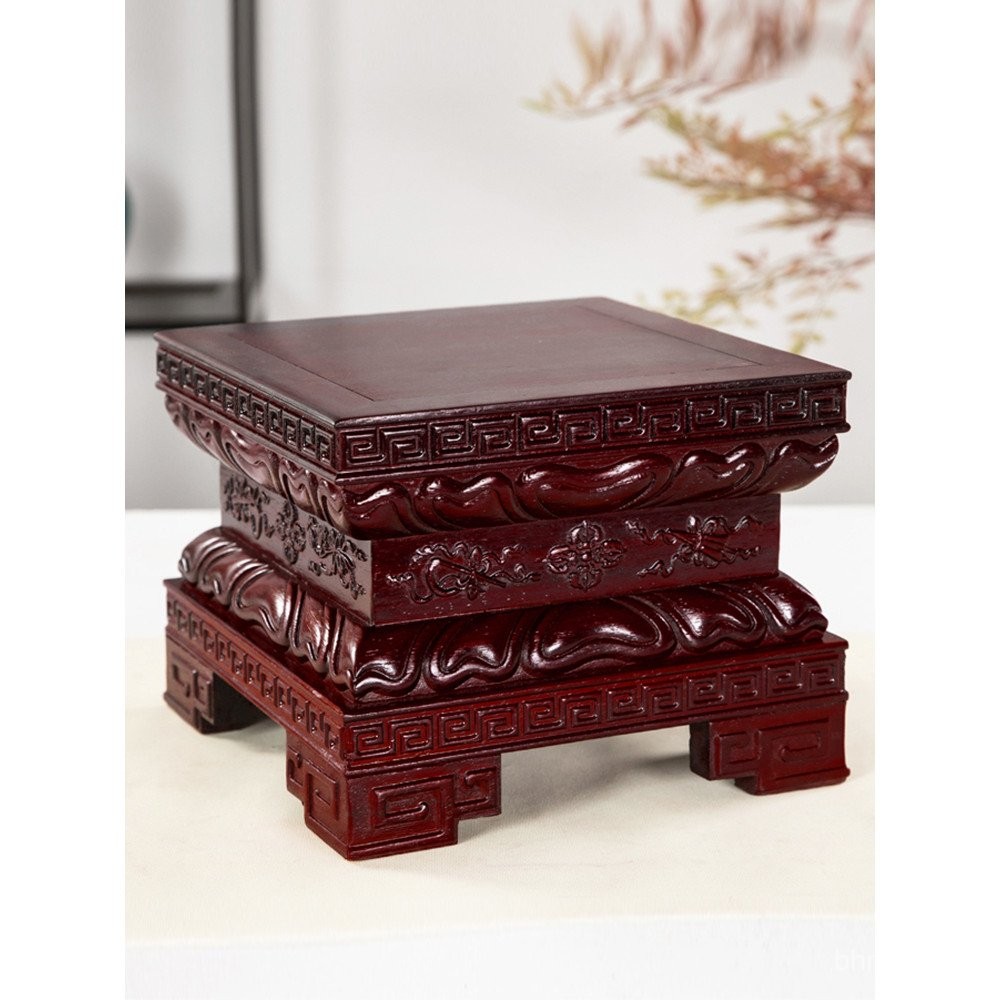Mahogany Heightened Buddha Statue Base Solid Wood Rectangular Guanyin ...