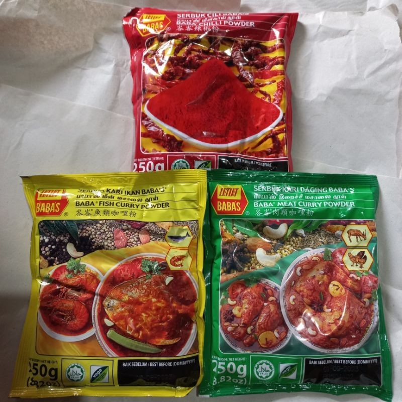 Bumbu kari dan cabai India Baba's/ Babas 250 gram Malaysia halal ...