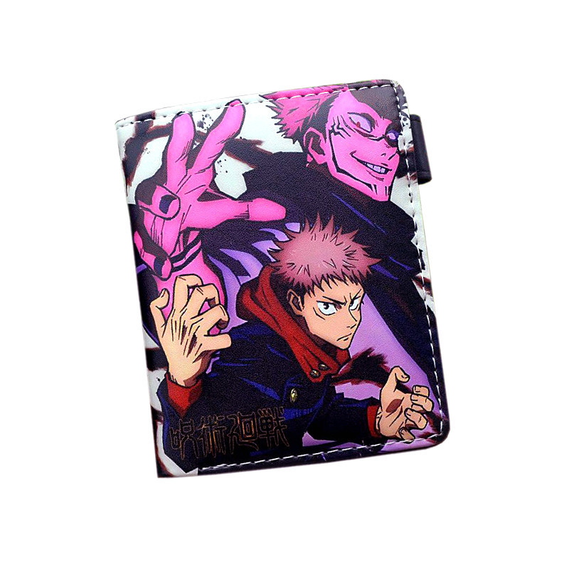 Jujutsu Kaisen Gojo Satoru Short PU Leather Button Wallet Zipper Bag ...