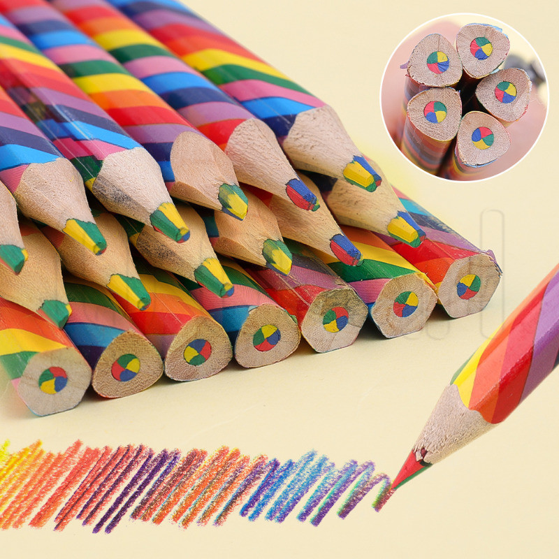 4-Color Rainbow Core Colored Pencil - Drawing Pen - DIY Hand Book ...