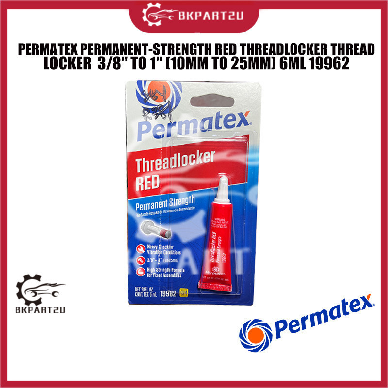 PERMATEX PERMANENT-STRENGTH RED THREADLOCKER THREAD LOCKER 3/8″ TO 1 ...