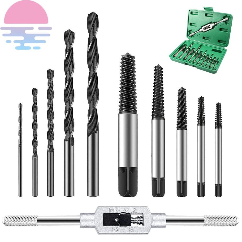 11Pcs Damaged Screw Extractor Set Heavy Duty Stripped Bolt Extractor ...