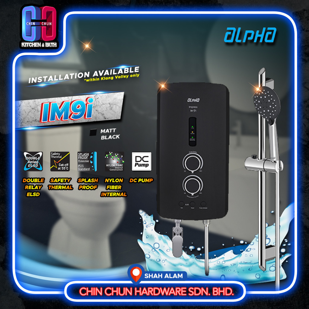 Alpha IM-9i Water Heater (DC Pump) | Heater Shower | Alpha DC Pump Water Heater | Water Heater ...