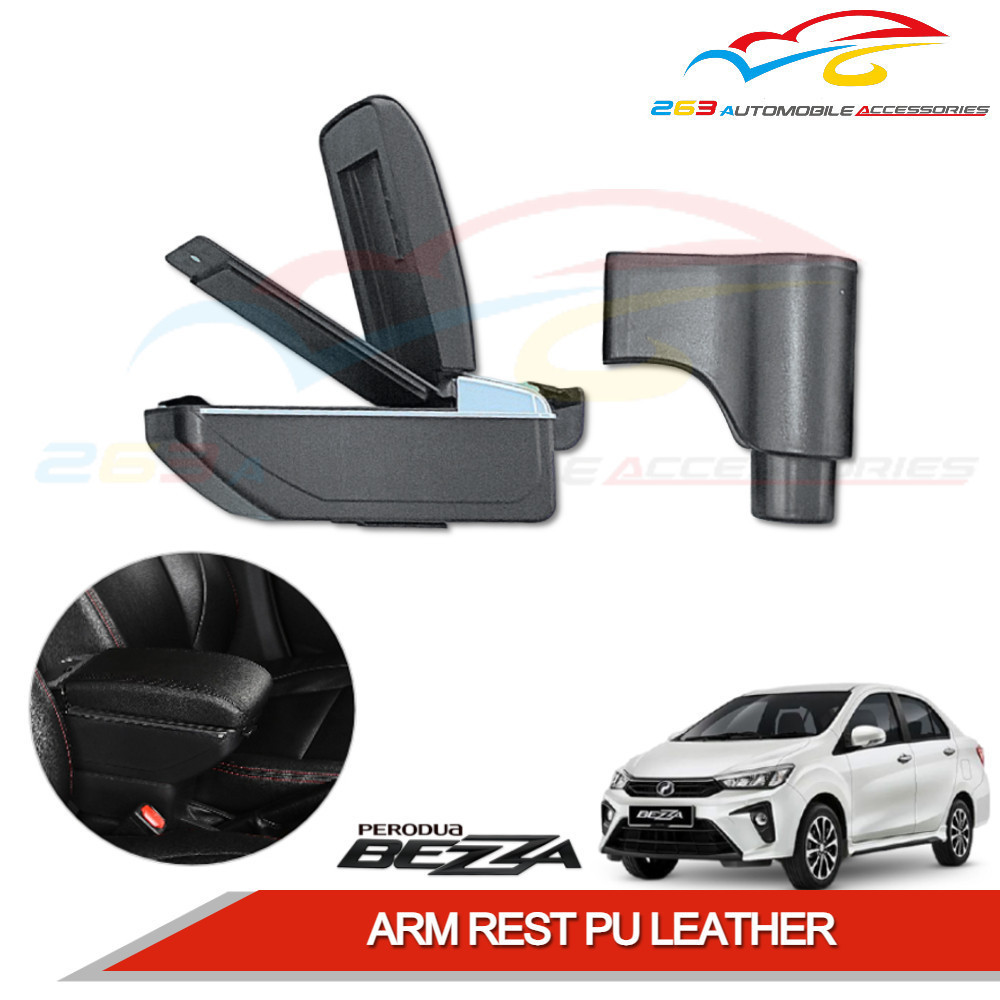 PERODUA BEZZA ARM REST CONSOLE STORAGE BOX ARMREST PU LEATHER (NO USB ...
